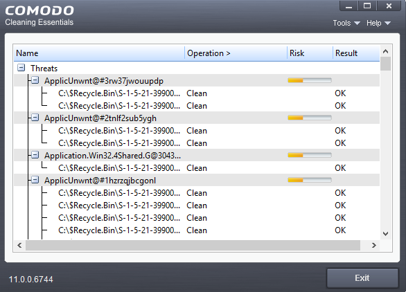 Comodo Cleaning Essentials (CCE) Version 11.0 Full Scan | The Security Products